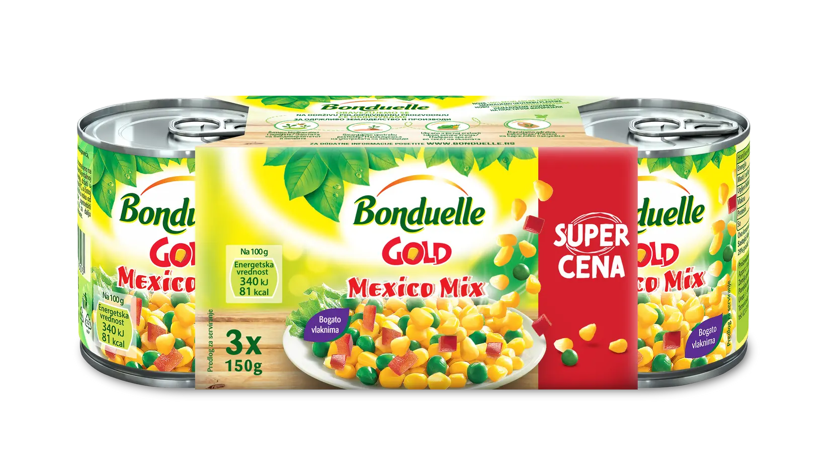 Bonduelle Mexico mix ,150g, 3 komada