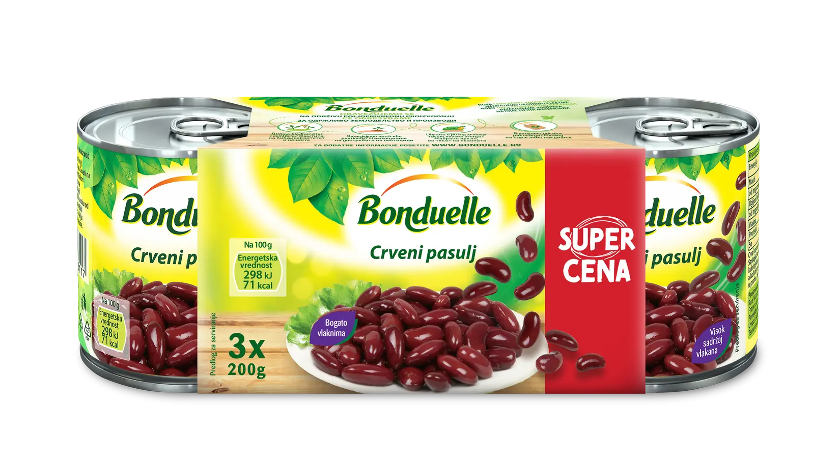 Bonduelle Pasulj, 200g, 3 komada