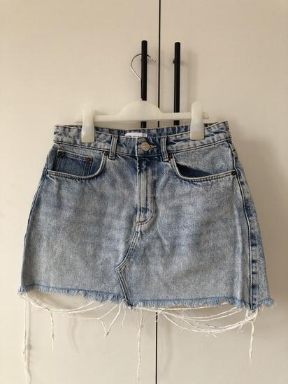 zara mini denim suknja