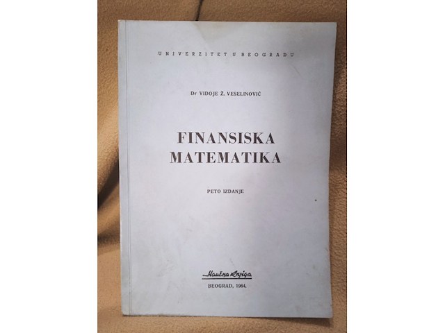 Finansiska matematika, Vidoje Veselinovic