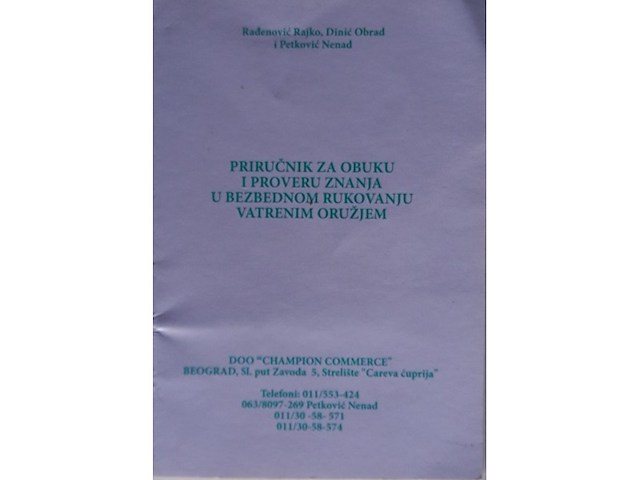 PRIRUČNIK ZA OBUKU I PROVERU ZNANJA U BEZBEDNOSNOM RUKO