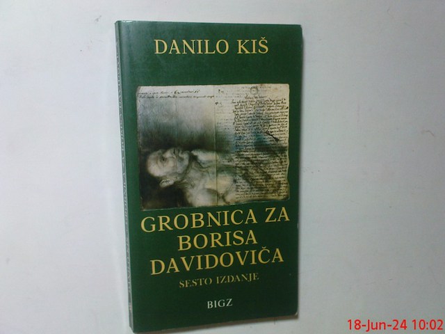 DANILO KIS - GROBNICA ZA BORISA DAVIDOVICA