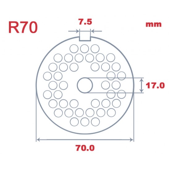 Rešetka / Šajbna za mlevenje mesa R70/2mm