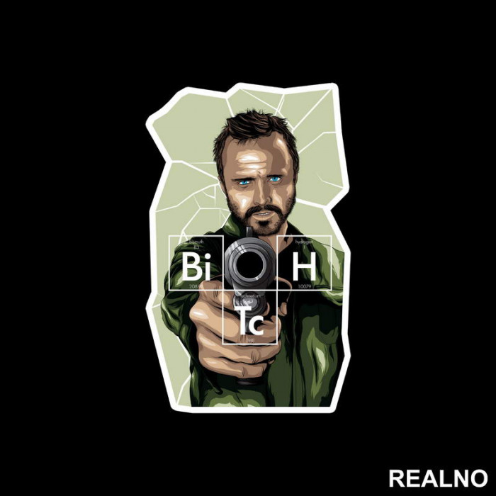 BITCH - JESSE PINKMAN - GUN POINT - BREAKING BAD - NALEPNICA