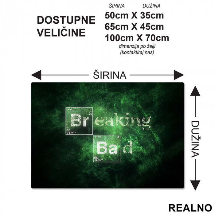 GREEN LOGO - BREAKING BAD - PODMETAČ ZA STO