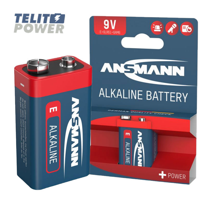 Alkalna baterija 9V 6LR61 / E-Block ANSMANN