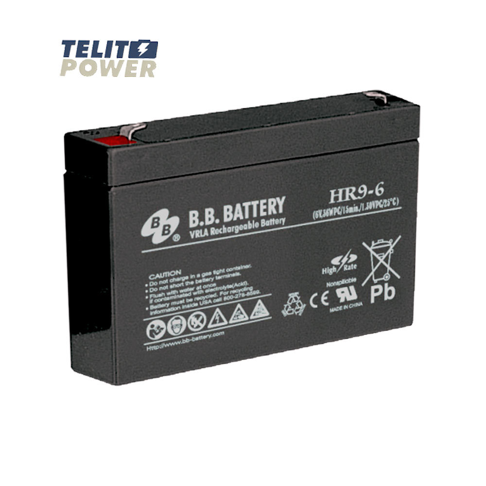 Akumulator 6V 9Ah HR9-6 BB Battery terminal T2