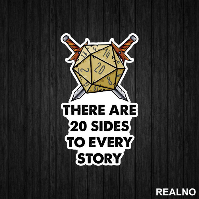 20 SIDES TO EVERY STORY - D&D - DUNGEONS AND DRAGONS - NALEPNICA