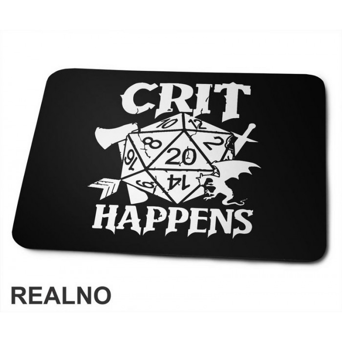 CRIT HAPPENS - D&D - DUNGEONS AND DRAGONS - PODLOGA ZA MIŠ