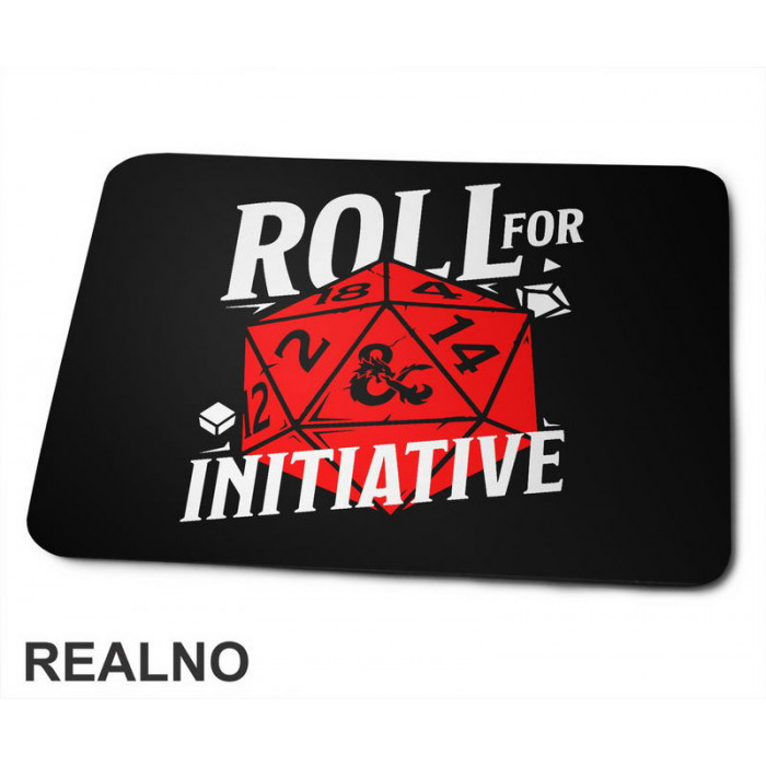 ROLL FOR INITIATIVE - RED - D&D - DUNGEONS AND DRAGONS - PODLOGA ZA MIŠ