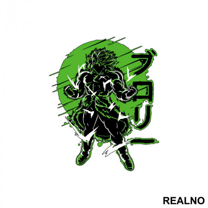 GREEN LINES - BROLY - GOKU - DRAGON BALL - NALEPNICA