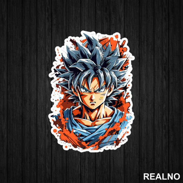 ORANGE DOTS - GOKU - DRAGON BALL - NALEPNICA