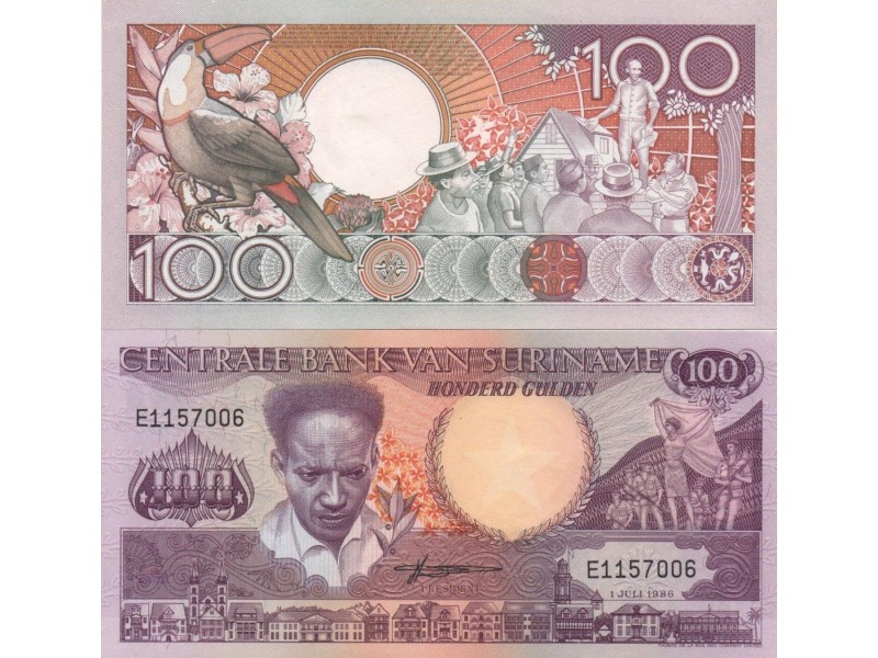 Surinam SURINAME 100 Gulden 1988 UNC, P-133