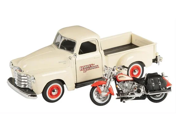 Maisto Auto 1:25 1950 Chevrolet 3100 Pickup + 1:24 2001 FLSTS Heritage Springer 32194