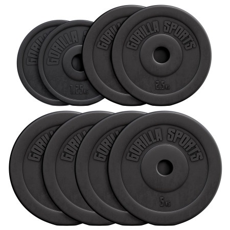 Gorilla Sports Set tegova obloženih plastikom (27,5 kg) ( 100674-00006-0030 )
Set tegova idealan za trening sa bučicama i šipkama po vašem izboru