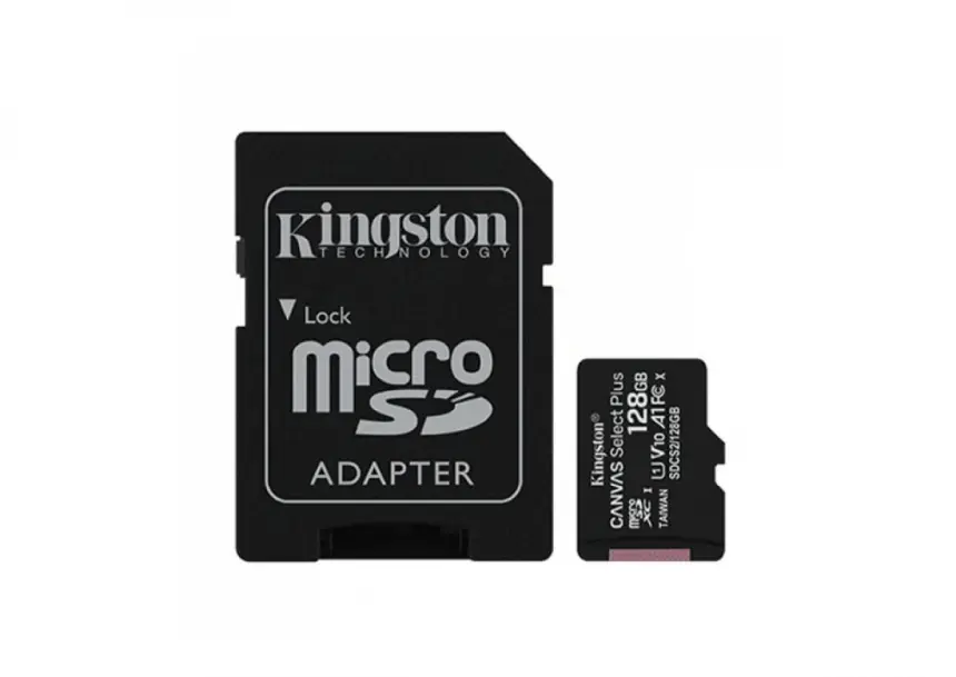 Micro SD Kingston 128GB+SD adapter SDCS2/128GB