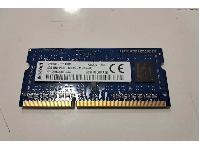 Memorija za laptop 4GB DDR3L 1600MHz 1.35v Kingston