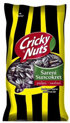 SUNCOKRET PEČENI ŠARENI NESLANI CRICKY 200G
SUNCOKRET PEČENI ŠARENI NESLANI CRICKY 200G