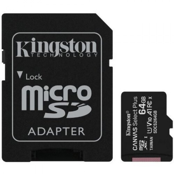 Kingston Micro SD 64GB SDCS2/64GB +SD Adapter