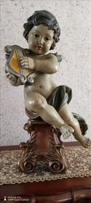 Prelepa stara Figura Baroknog andjela Od alabaster