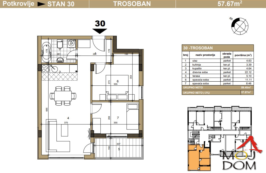 Stan,NOVI SAD,TELEP,kv: 59, € 147000, ID: 1028199