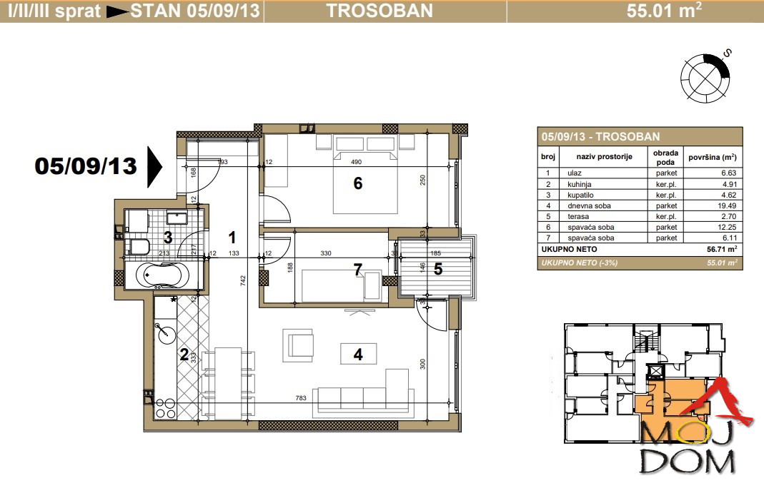 Stan,NOVI SAD,TELEP,kv: 55, € 136000, ID: 1028207