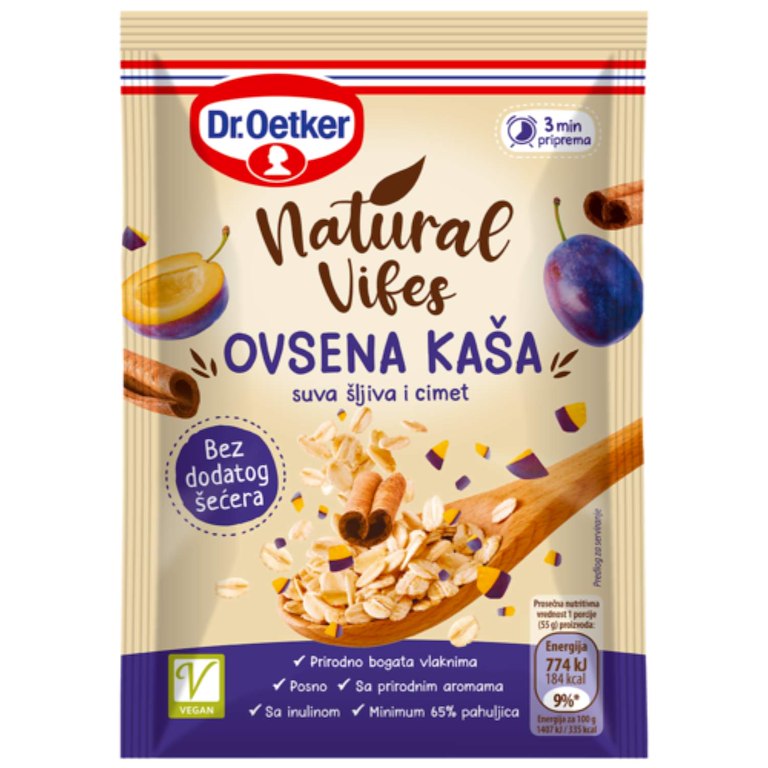 Dr.Oetker kaša ovsena natural v šljiva cimet 55g dr.oetker