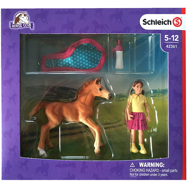 Schleich set figure Ždrebe sa pokrivačem 42361