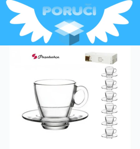 Pasabahce Aqua set šoljica za espresso 6/1 72cl 190894