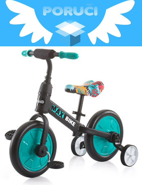 Chipolino balans bicikl sa pedalama 2u1 Max Bike mint