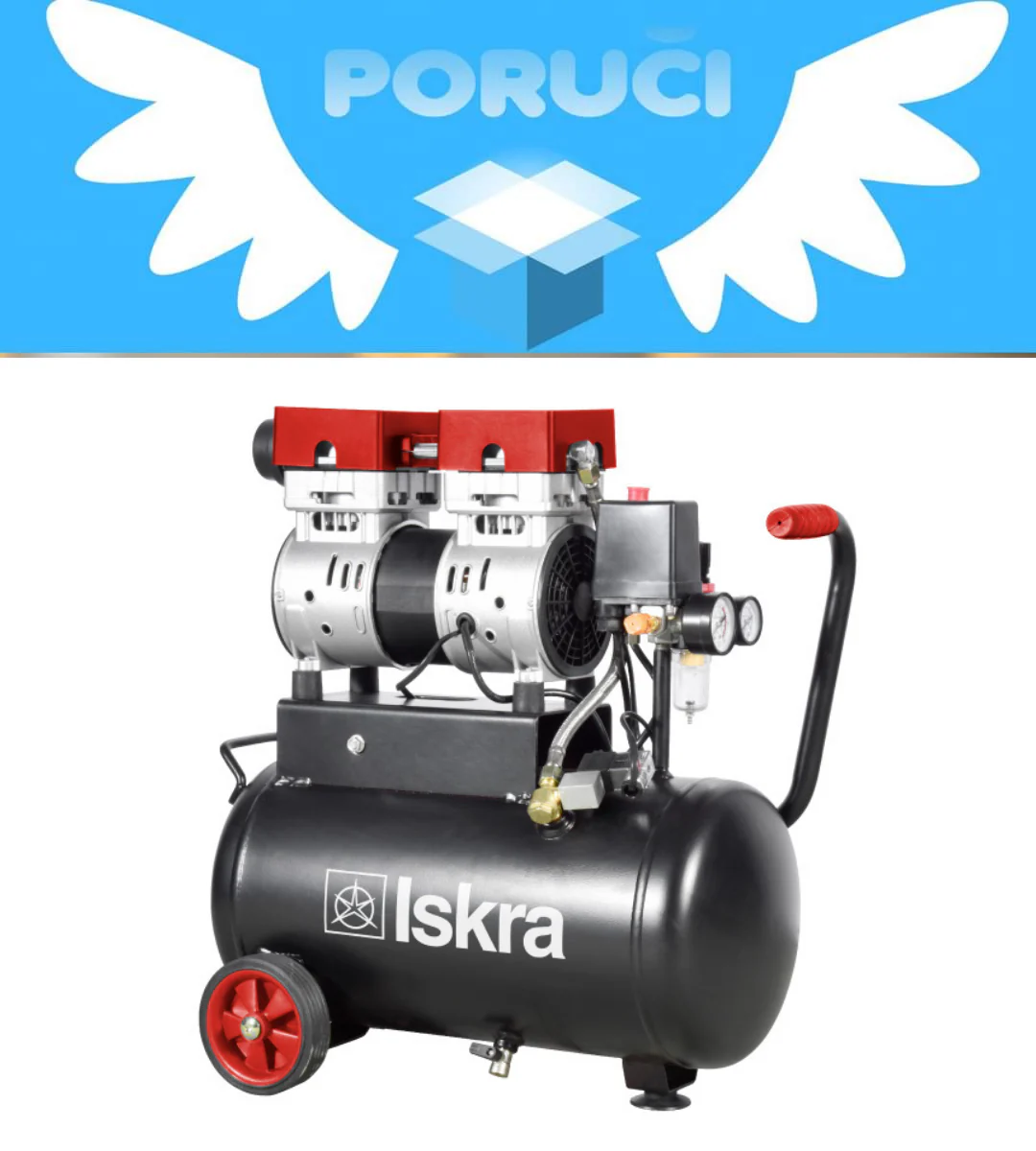 ISKRA bezuljni kompresor 750W 7 bara 24l KWU750-24