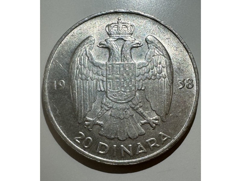 20 dinara 1938 UNC-, kovnicki sjaj