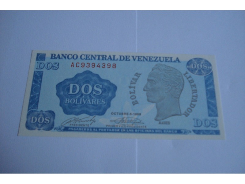 VENECUELA - 2 BOLIVARES - 1989