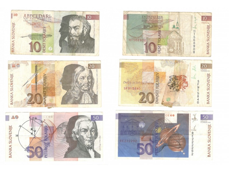 Lot Slovenija 10 20 50 tolara 1992.