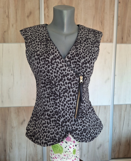    Sivi Leopard Prsluk