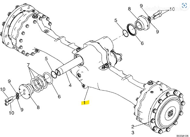 Case 87361214R 87361214R osovina za Case LW170.B W170 W170B W170TC bagera