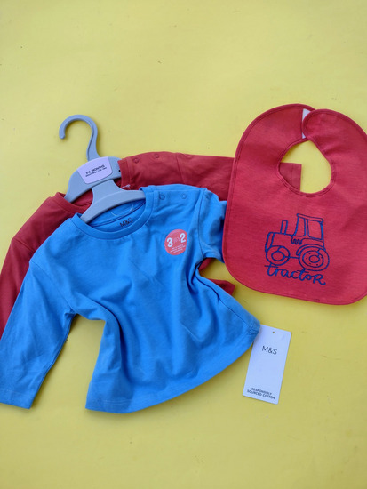 Nov M&S set dbe bluzice 3-6m