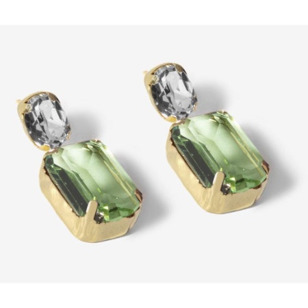 Victoria cruz helena peridot gold minduše sa swarovski kristalom ( a4339-14dt )