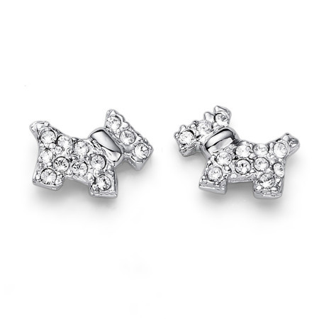 Ženske oliver weber doggy crystal pas minđuše sa swarovski belim kristalom ( 22699 )