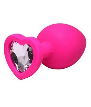 Silicon plug heart pink S