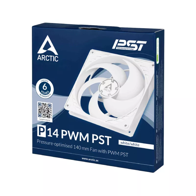 ARCTIC P14 PWM PST 140mm ventilator beli (ACFAN00197A)