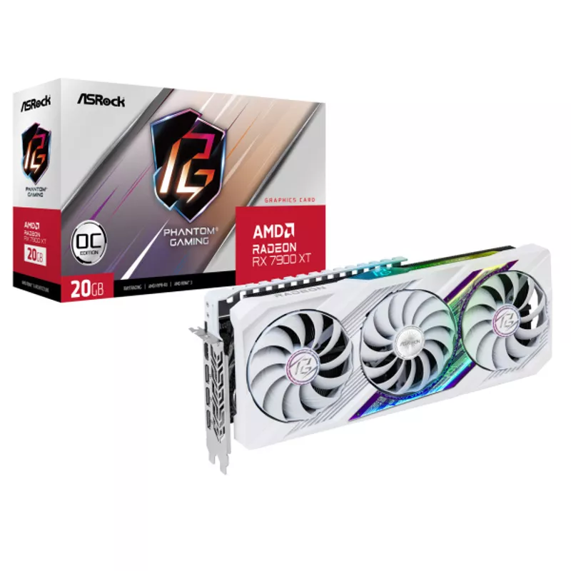 SVGA Asrock Radeon RX 7900 XT Phantom Gaming White 20G OC, RX7900XT PGW 20GO