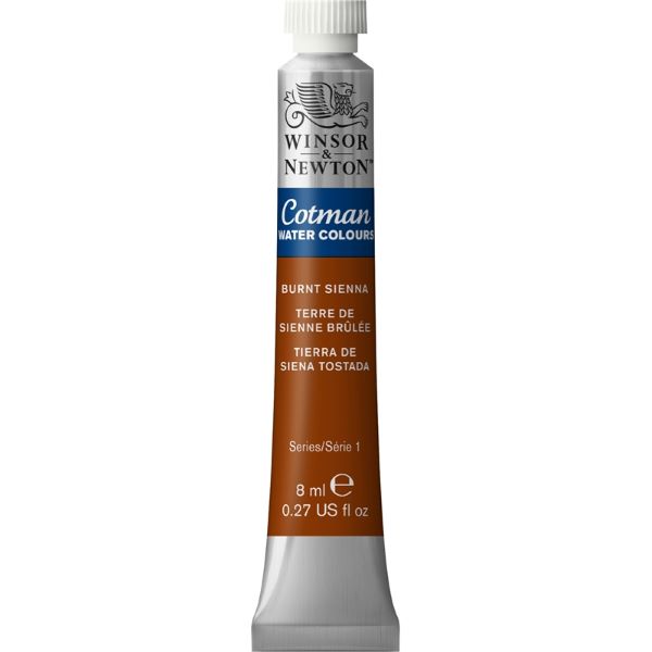 W&N Cotman WN CWC 8ML BURNT SIENNA ROW