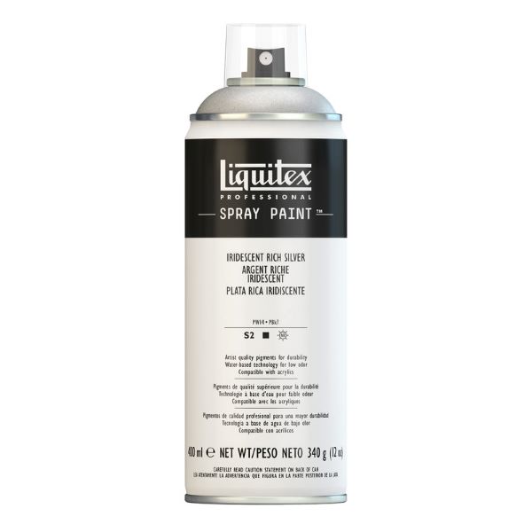 Liquitex LQX SPRAY 400ML IRIDESCENT RICH SILVER