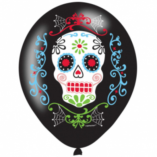 9901175
6 11″ Latex Balloons Day Of The Dead