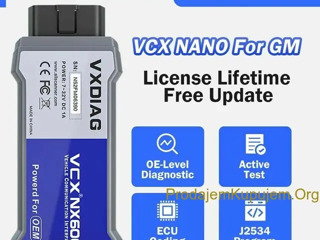 VXDIAG Nano NX600 Pro za GM USB WiFi OBD2 dijagnostika