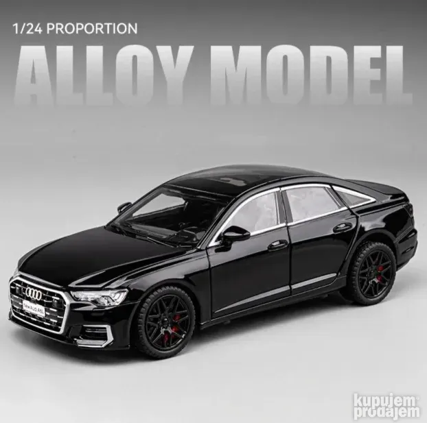 Audi A6L 1/24 Crni Metalni