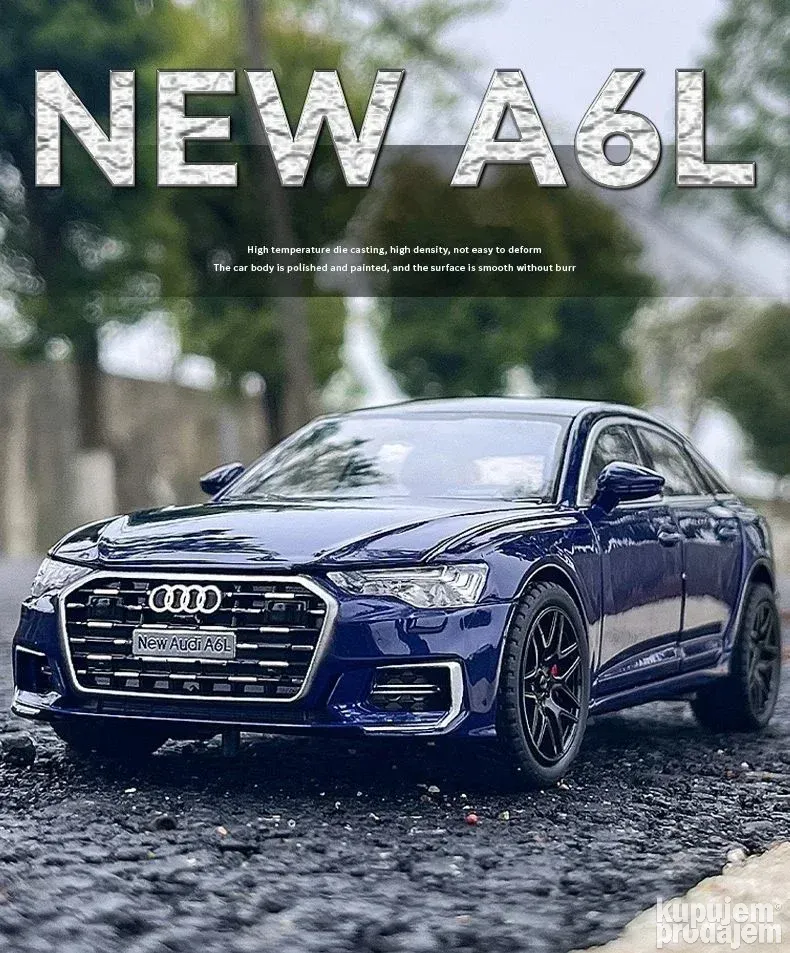 Audi A6L 1/24 Plavi Metalni