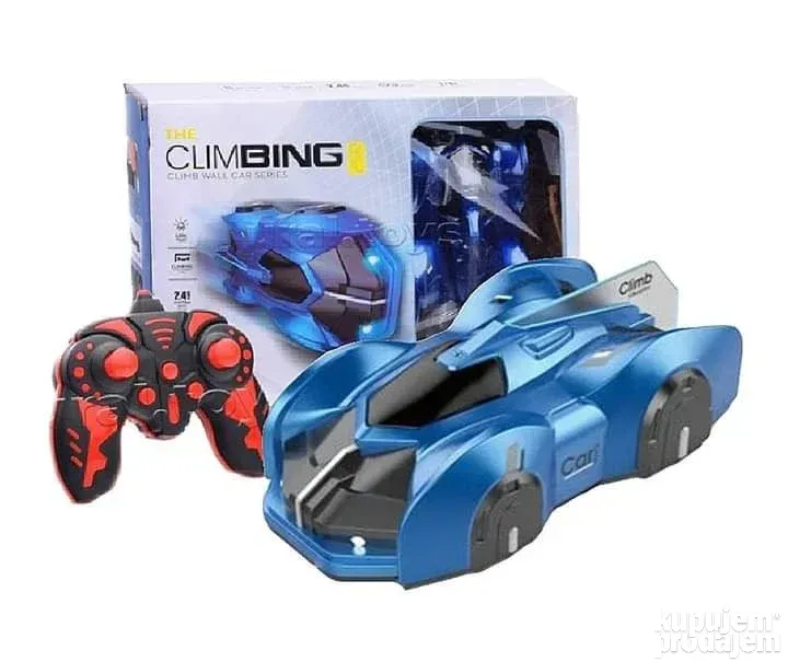 auto koji ide po zidu plavi sa punjivom baterijom