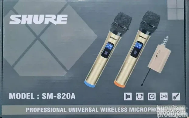 Bežični mikrofoni SHURE SM-820A dual 2 kom